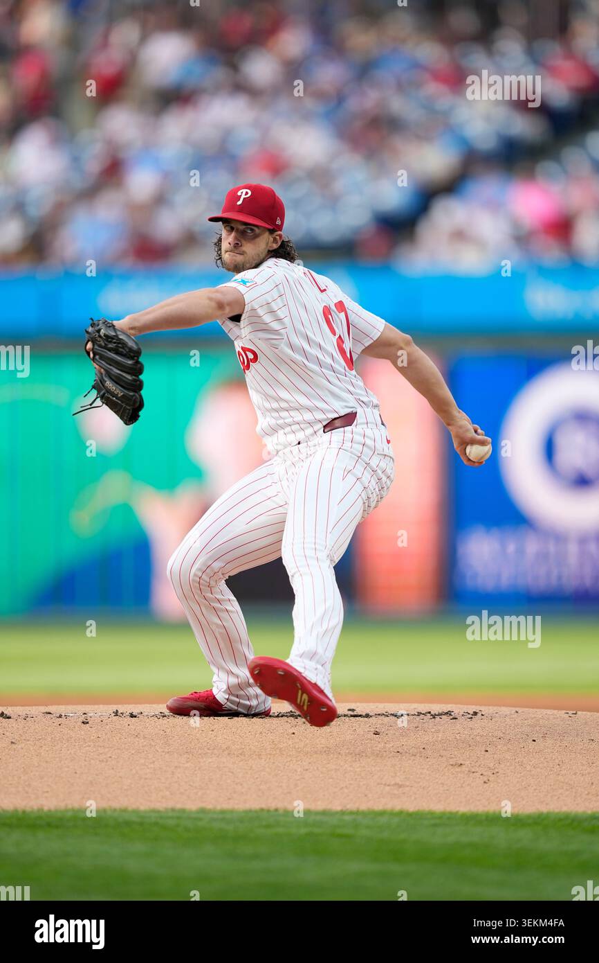 Philadelphia Phillies' Aaron Nola plays during a baseball game Tuesday ...