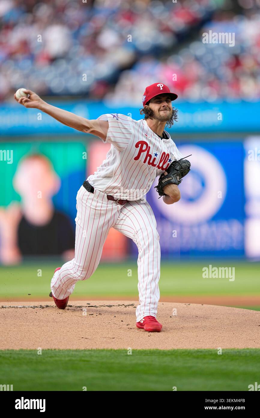 Philadelphia Phillies' Aaron Nola plays during a baseball game Tuesday ...