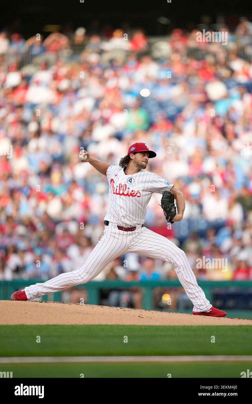 Philadelphia Phillies' Aaron Nola plays during a baseball game Tuesday ...
