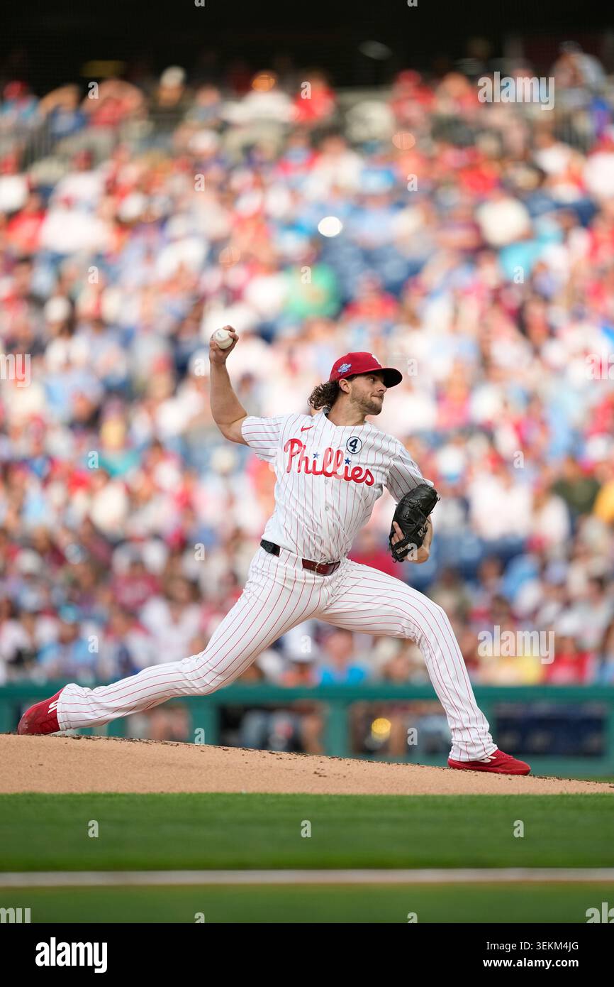 Philadelphia Phillies' Aaron Nola plays during a baseball game Tuesday ...