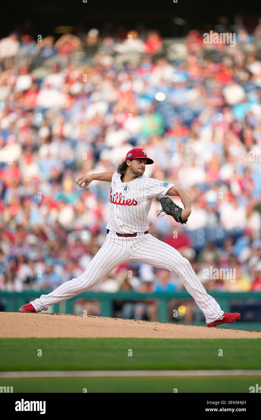 Philadelphia Phillies' Aaron Nola plays during a baseball game Tuesday ...