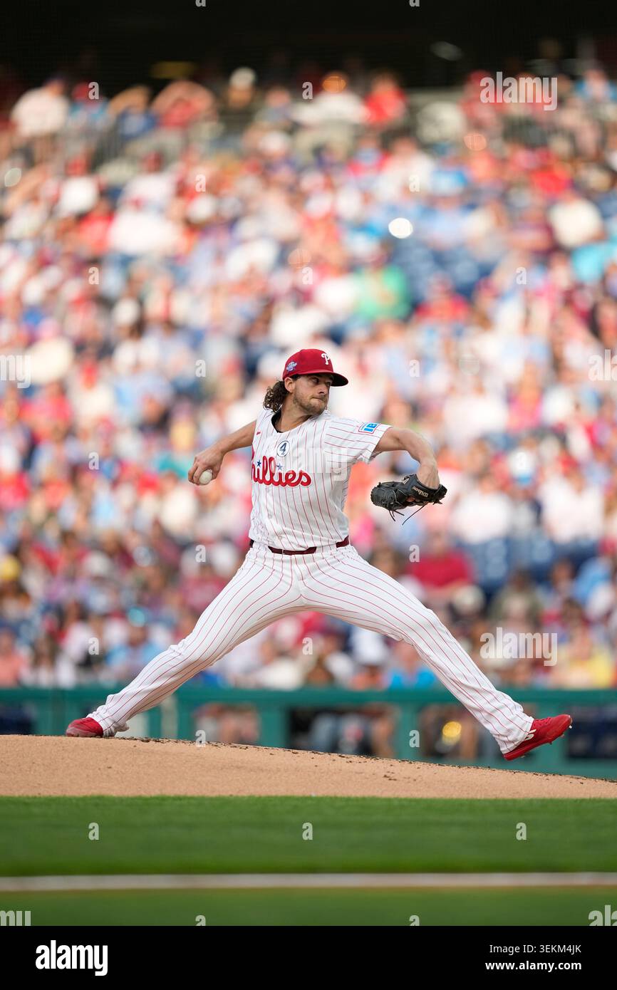 Philadelphia Phillies' Aaron Nola plays during a baseball game Tuesday ...