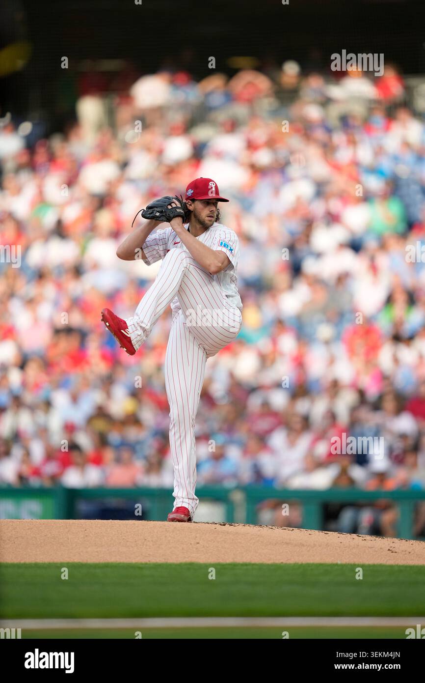 Philadelphia Phillies' Aaron Nola plays during a baseball game Tuesday ...