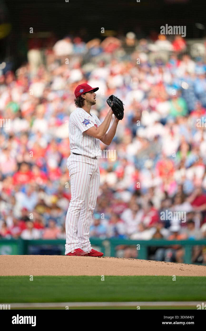 Philadelphia Phillies' Aaron Nola plays during a baseball game Tuesday ...