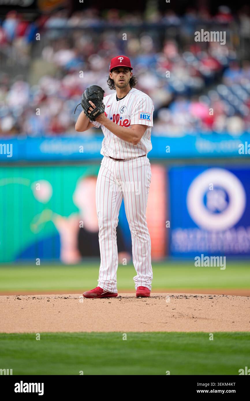 Philadelphia Phillies' Aaron Nola plays during a baseball game Tuesday ...
