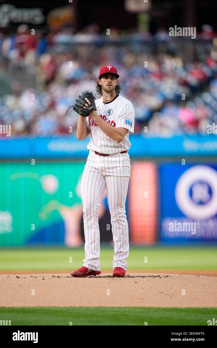 Philadelphia Phillies' Aaron Nola plays during a baseball game Tuesday ...
