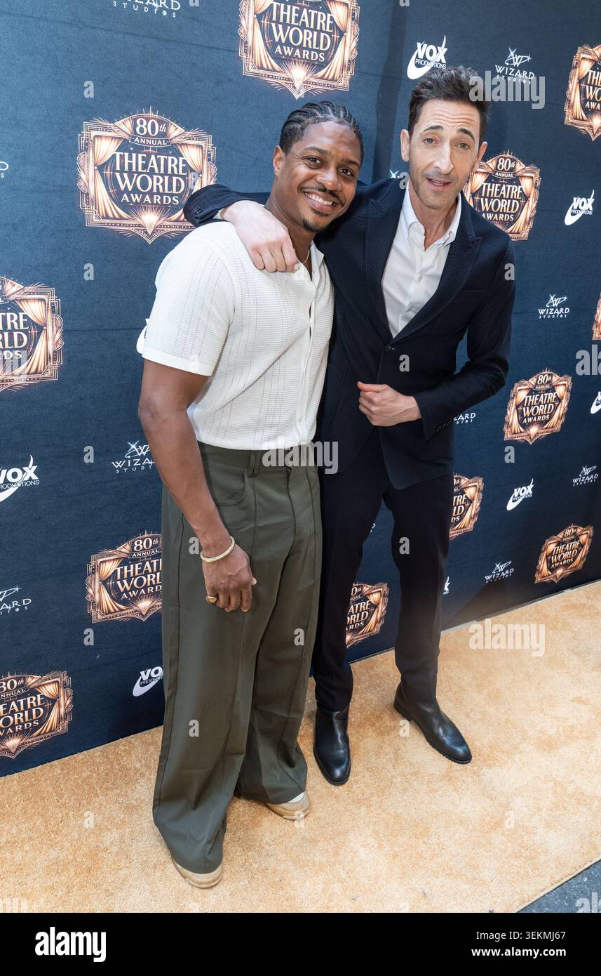 Ephraim Sykes and Adrien Brody attend 80th annual Theatre World Awards ...