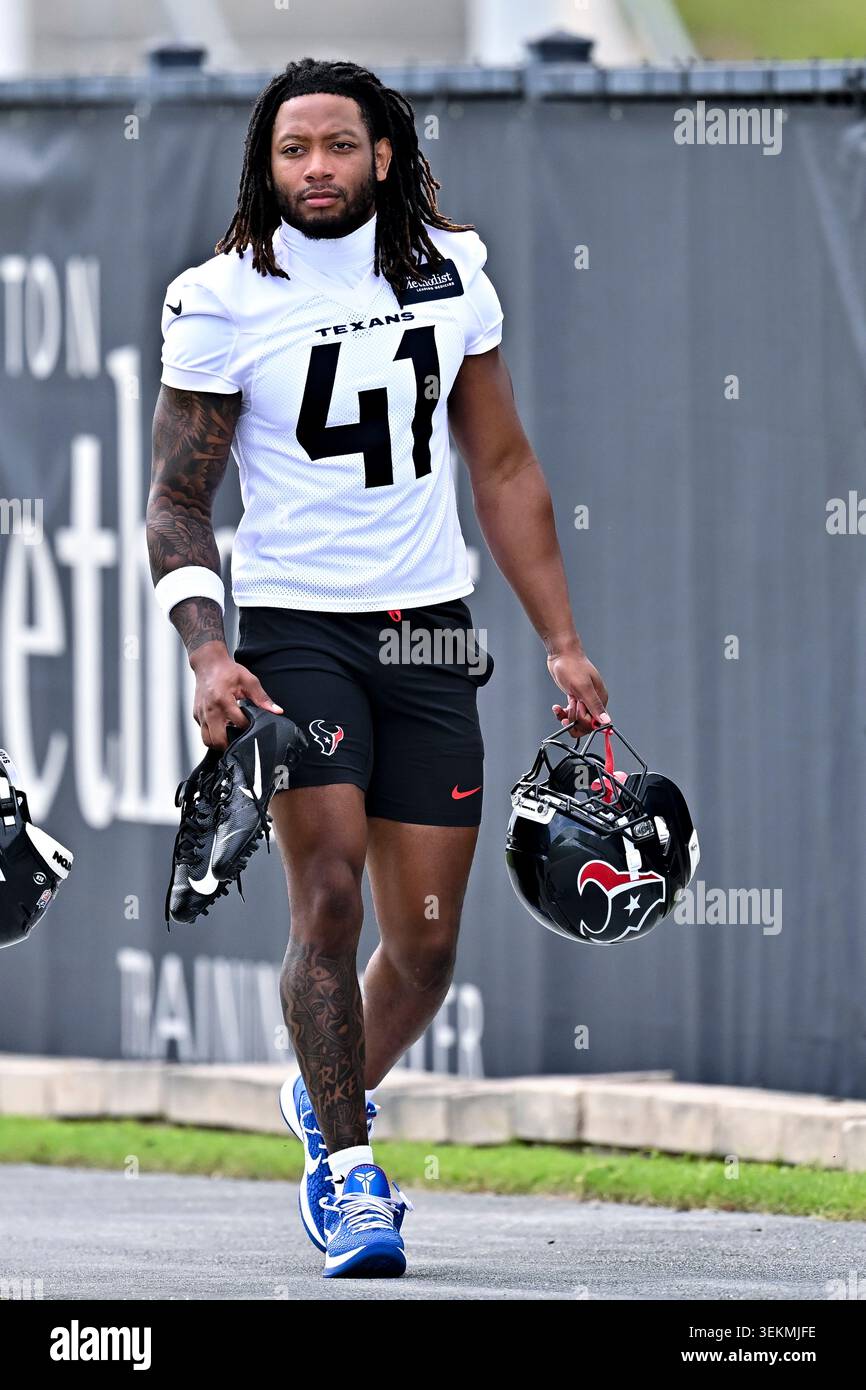 Houston Texans cornerback Stephen Hall arrives for the NFL football ...