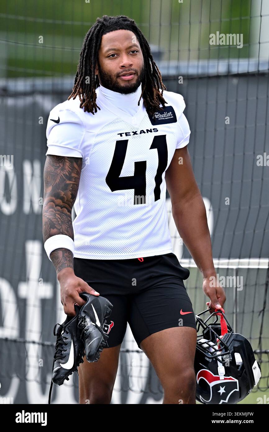 Houston Texans cornerback Stephen Hall arrives for the NFL football ...