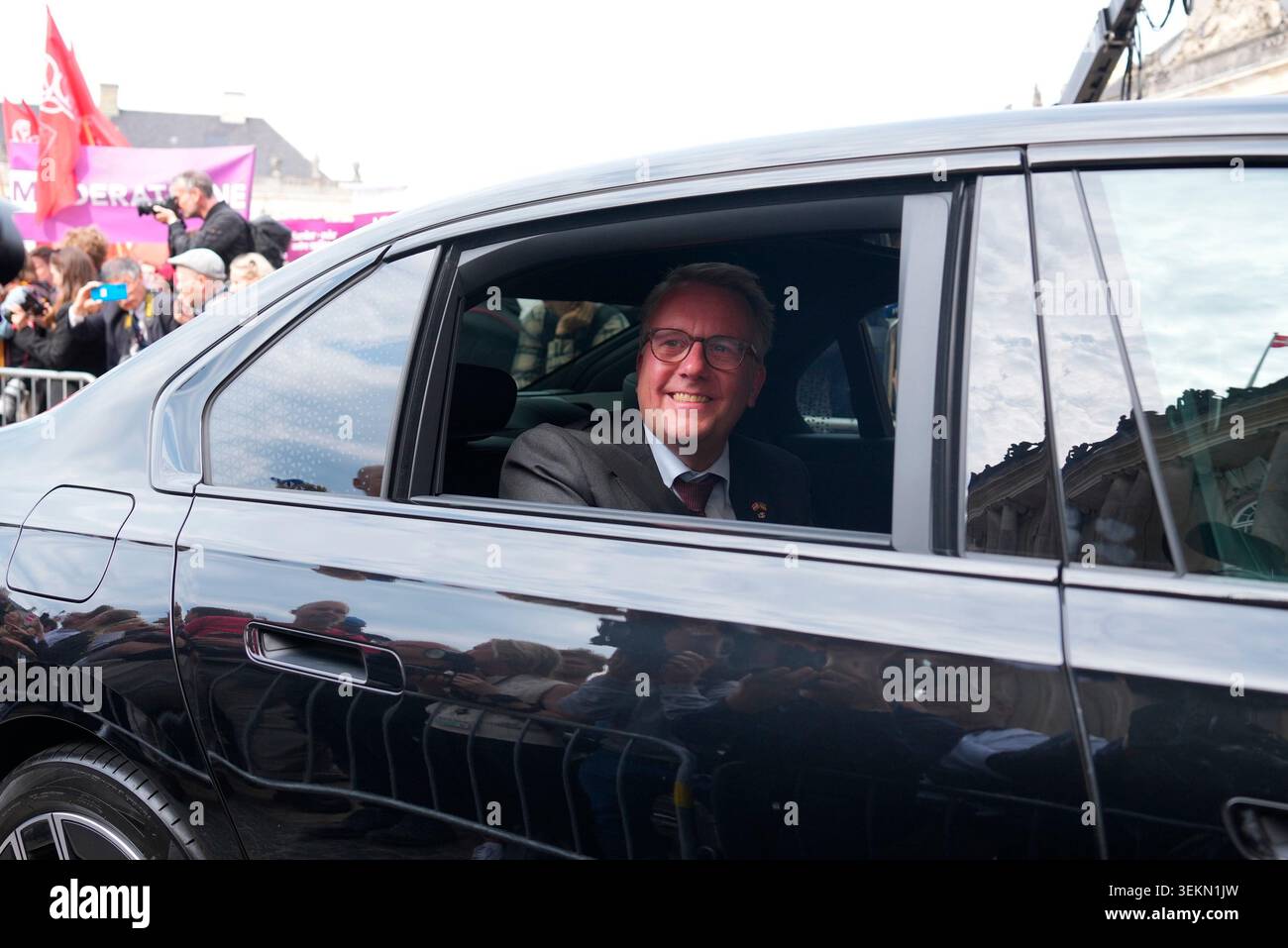 Morten Boedskov of the Social Democrats arrives at Amalienborg Castle ...
