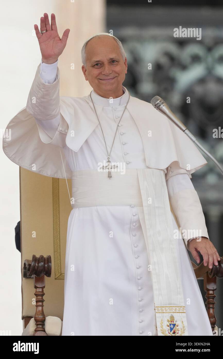 Pope Leo XIV holds weekly general audience in St. Peter's Square at The ...