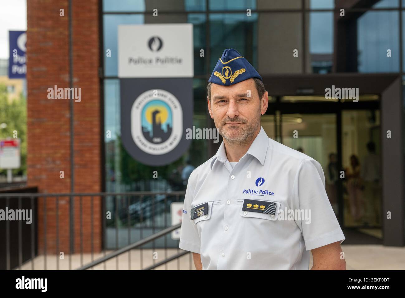 Police chief Jurgen De Landsheer poses for the photographer at the ...