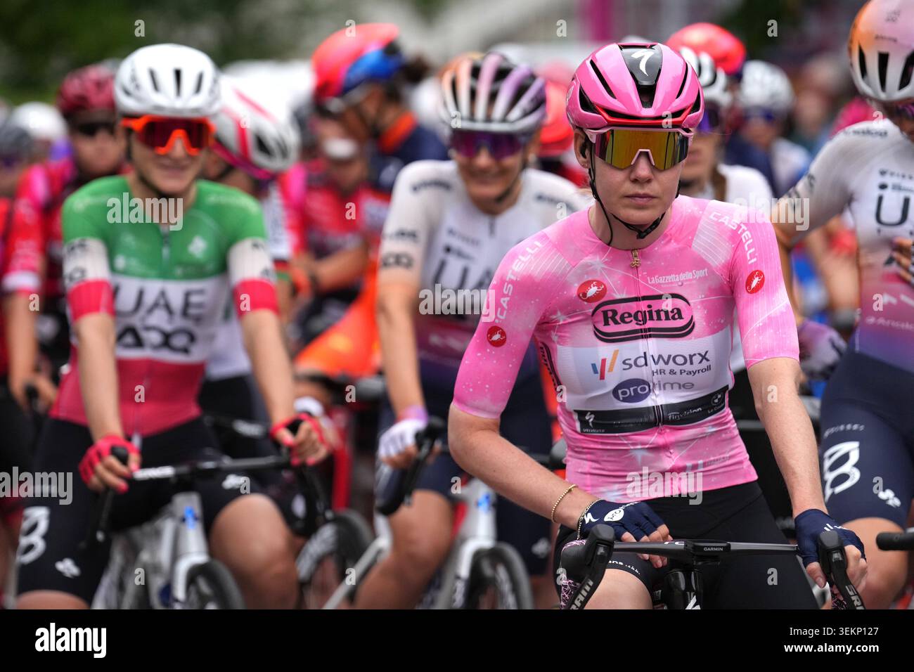 Netherlands’s Anna van der Breggen of Team SD Worx - Protime’s (pink ...