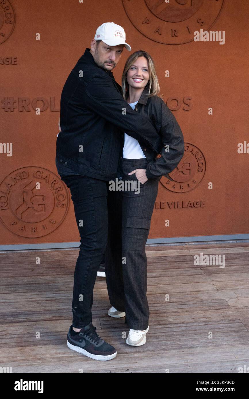 Eric Antoine and Gennifer Demey attend the 2026 French Open at Roland ...