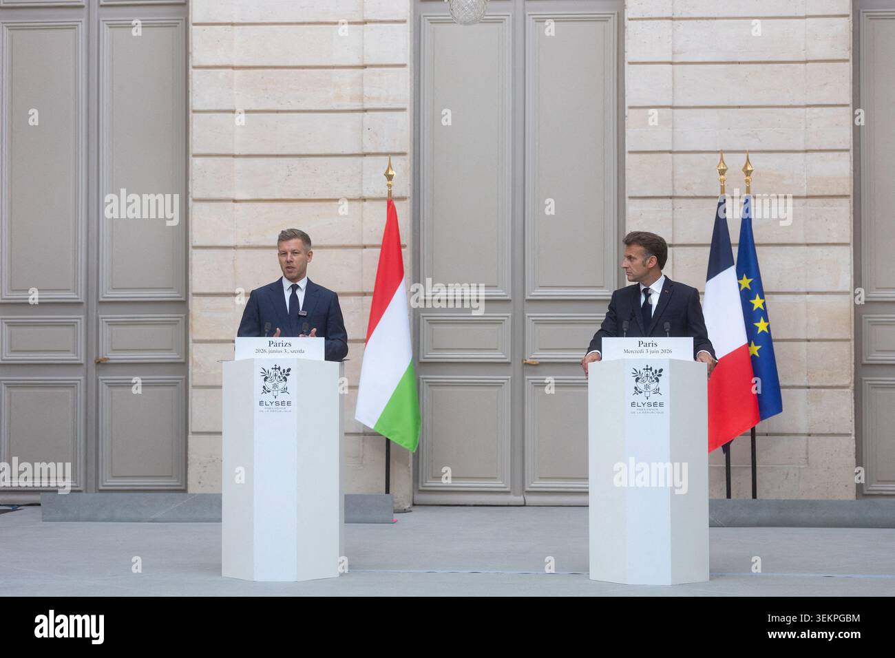 France's President Emmanuel Macron and Hungary's Prime Minister Peter ...