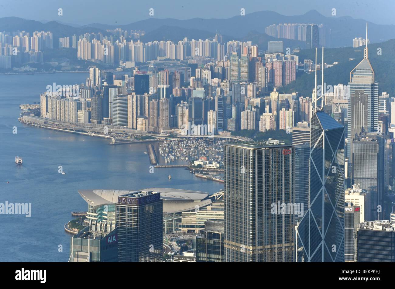 A high-angle view of Hong Kong at The Park, Hong Kong, June 3, 2026 ...