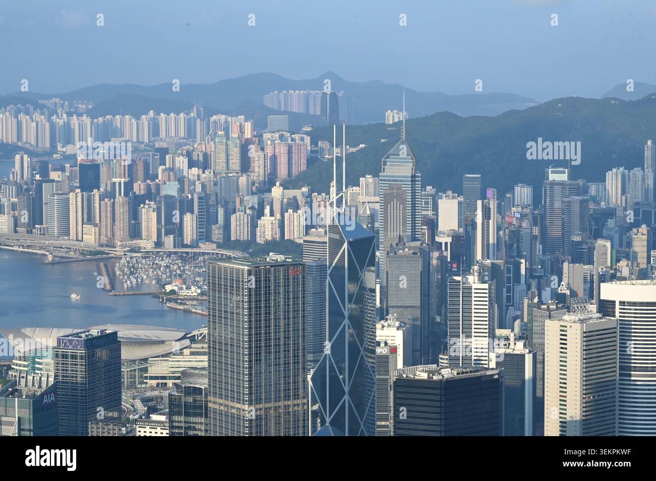 A high-angle view of Hong Kong at The Park, Hong Kong, June 3, 2026 ...