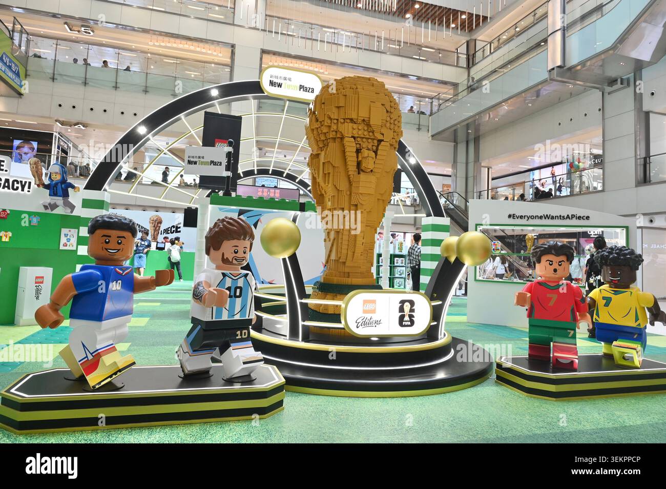 A general view showing Lego exhibits of World Cup in New Town City ...