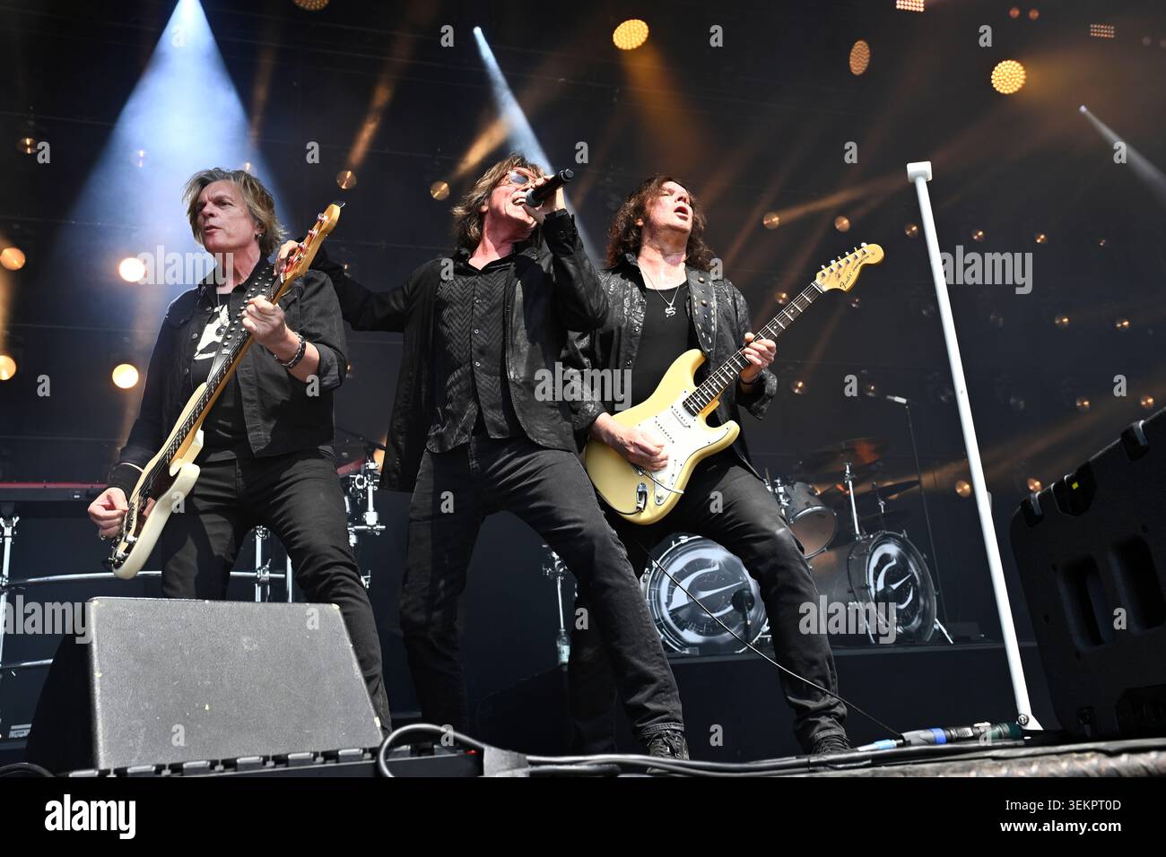 Swedish rock band Europe plays at Sweden Rock Festival outside ...