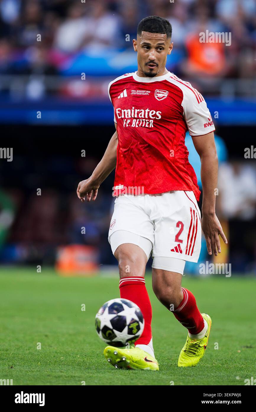 William Saliba of Arsenal FC in action during the UEFA Champions League ...