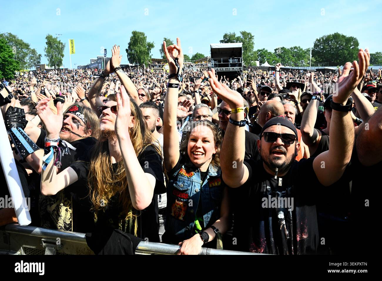 SÖLVESBORG, SWEDEN 20260603Audience at Sweden Rock Festival outside ...