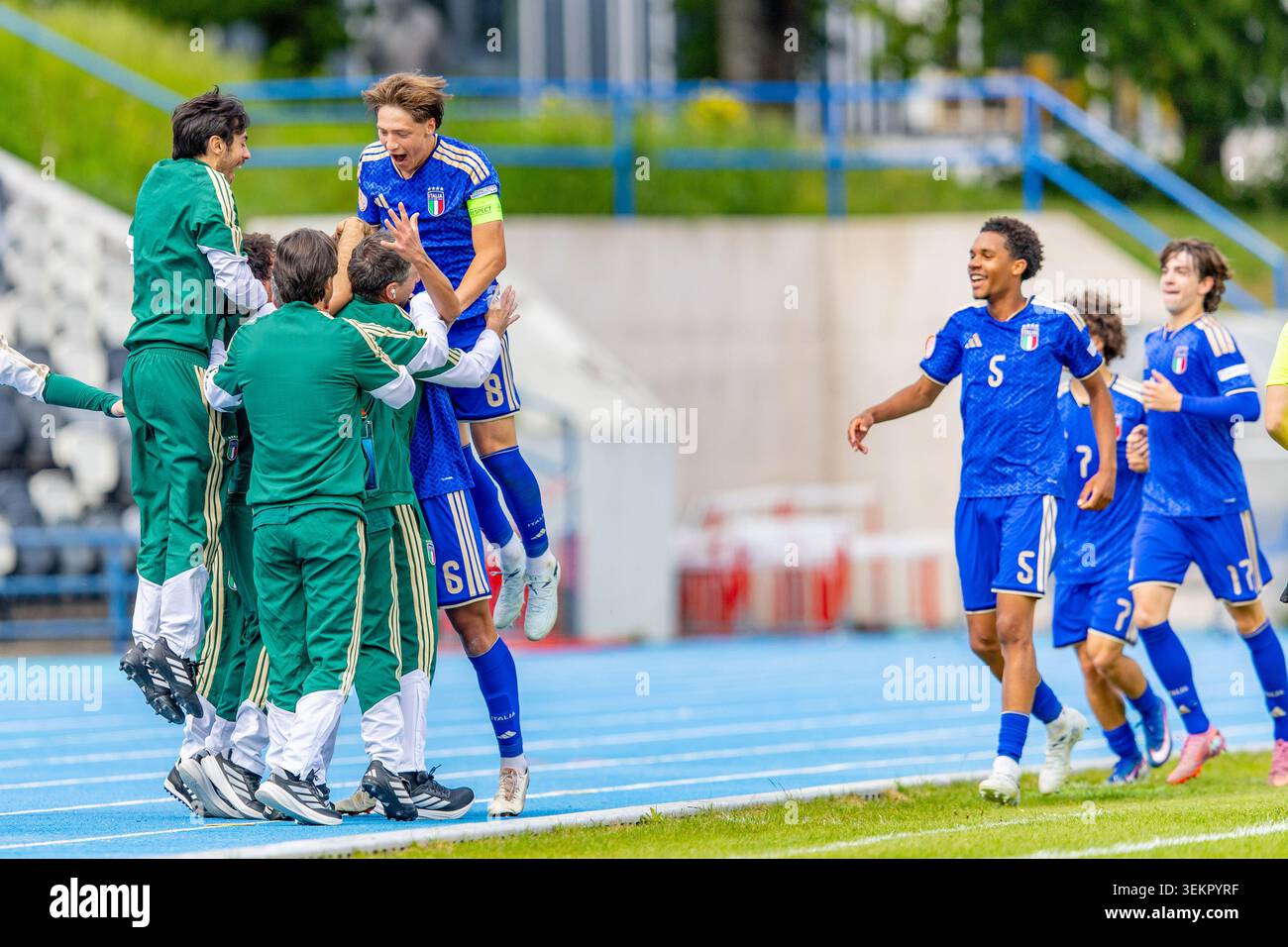 TALLIN, ESTONIA - JUNE 1: Players of Italy celebrate a scored goal ...