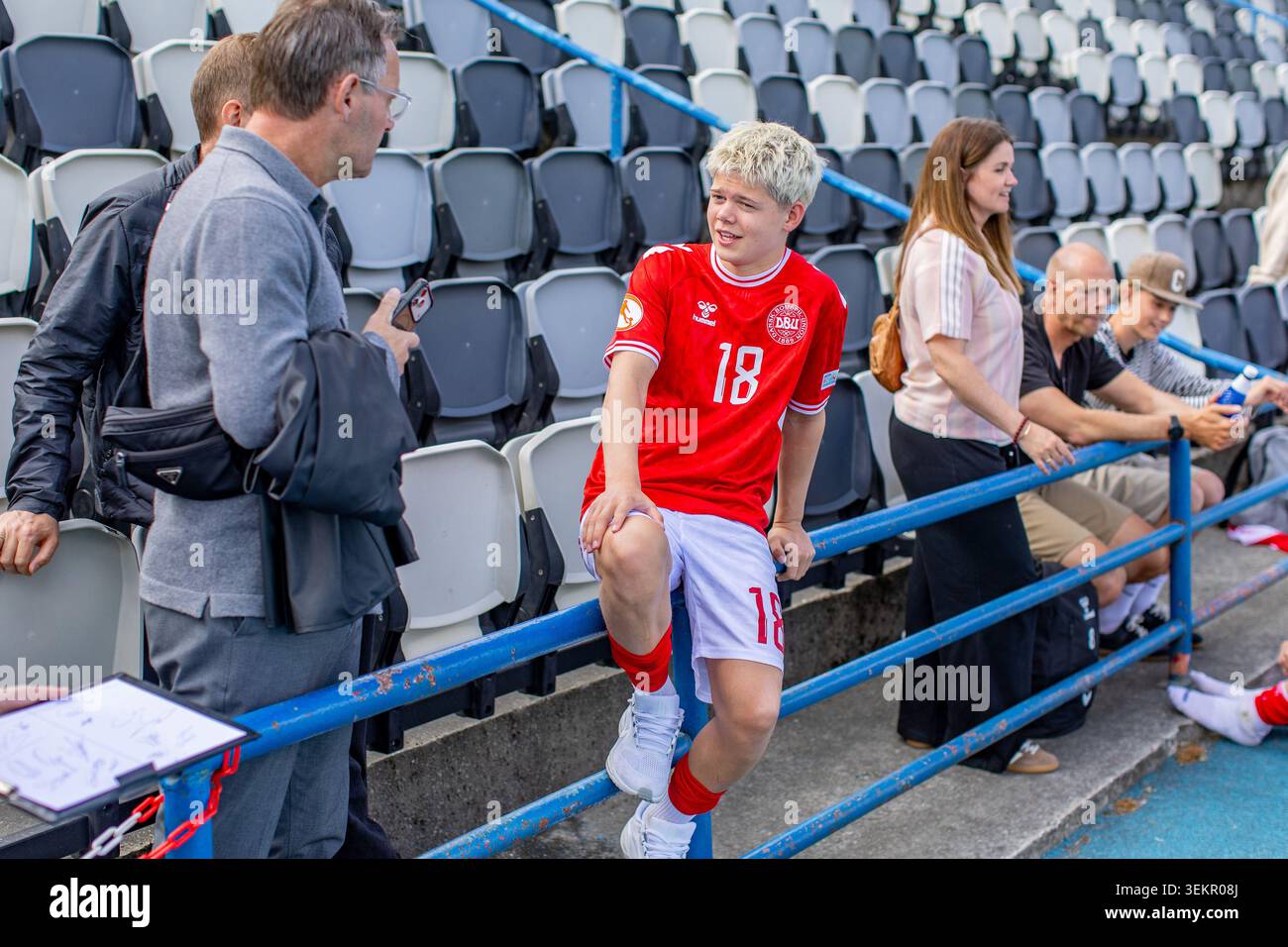 TALLIN, ESTONIA - JUNE 1: Mads Jørgensen (# 18) of Denmark with ...