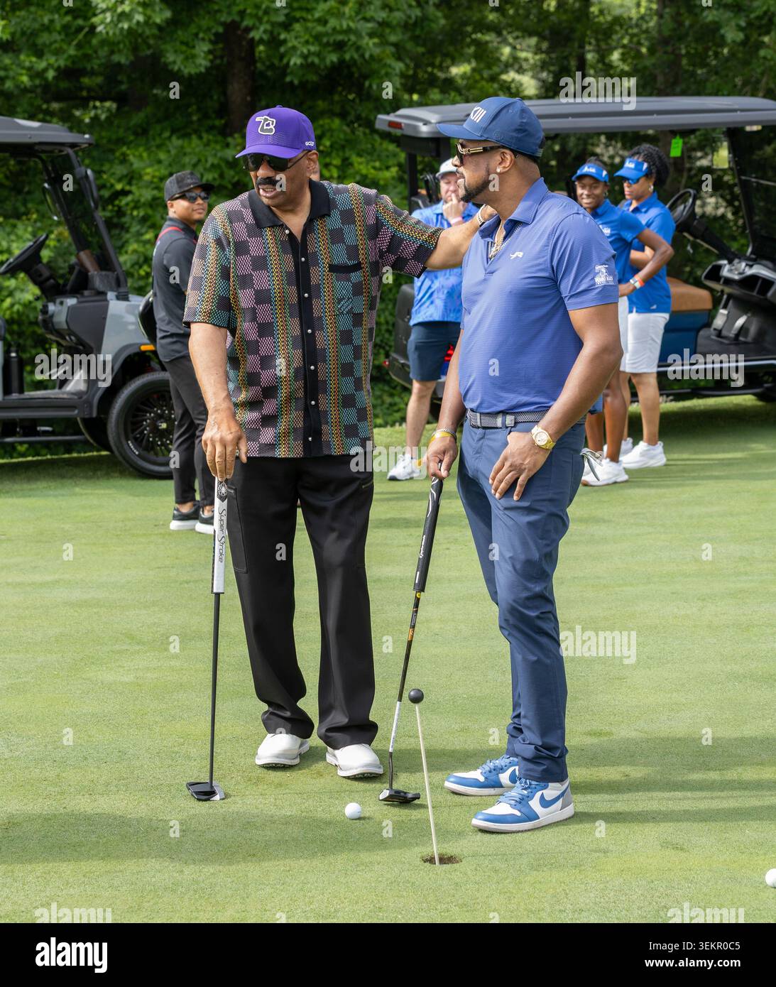 Steve Harvey and Chris Tucker attend the Steve Harvey Golf Classic at ...