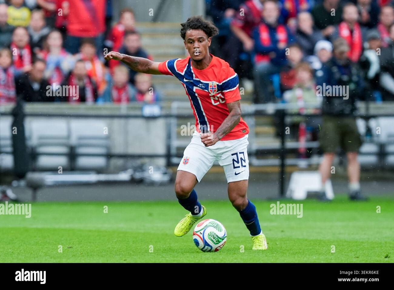 Drammen 20260601. Oscar Bobb during the private international football ...