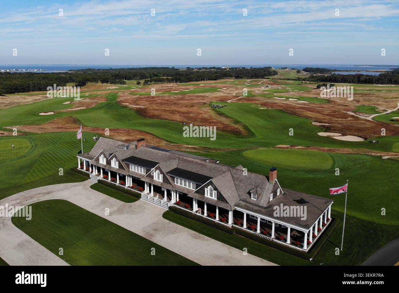FILE - The clubhouse is seen at Shinnecock Hills Golf Club in ...