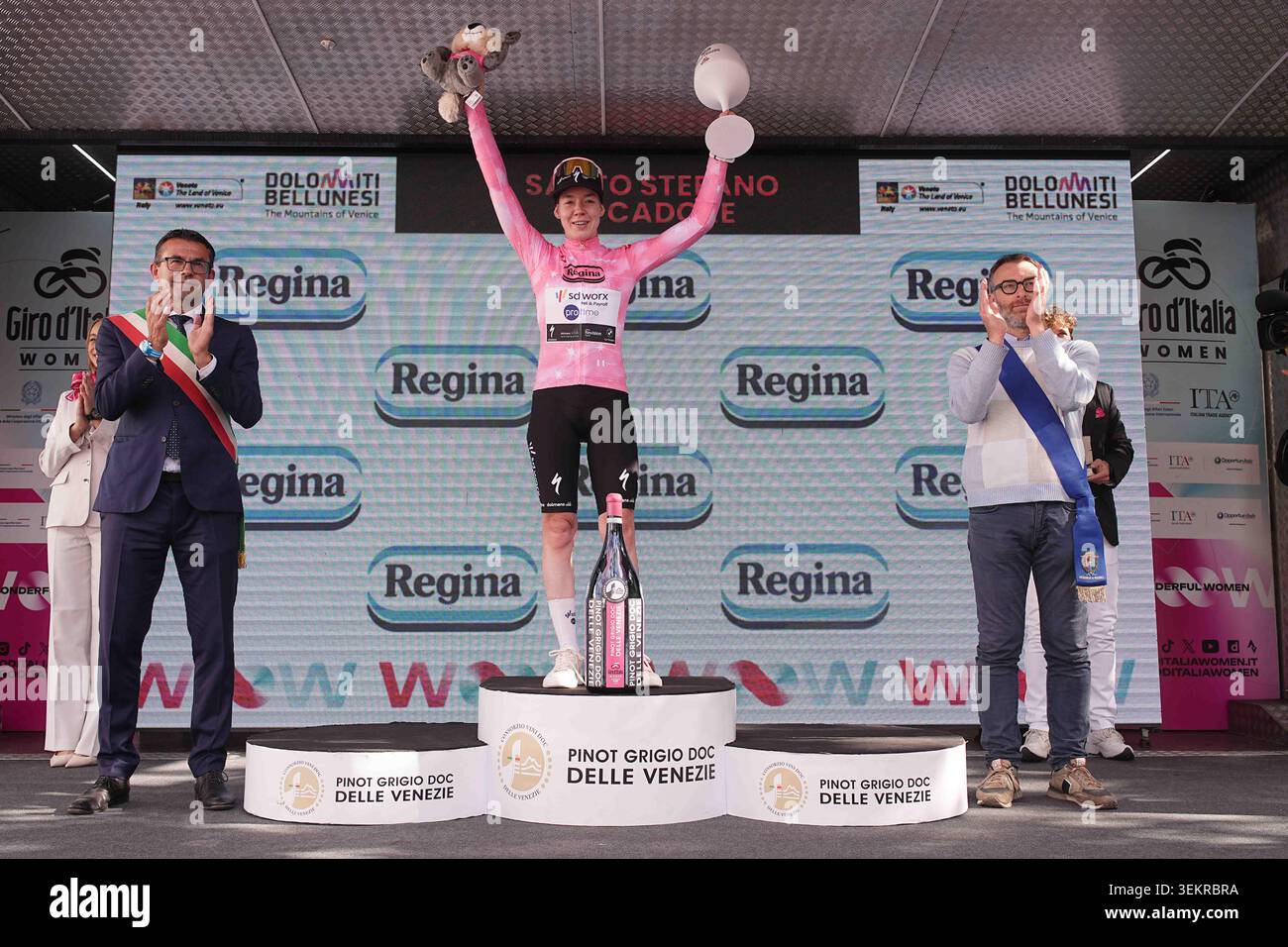 Netherlands’s Anna van der Breggen of Team SD Worx - Protime’s (Pink ...