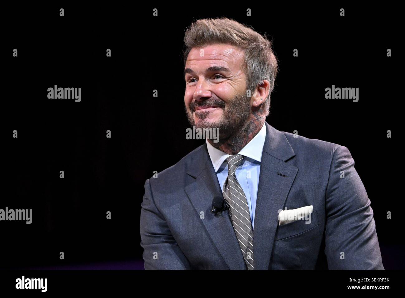 Sir David Beckham, Co-Owner Inter Miami CF, speaks at the 2026 Forbes ...