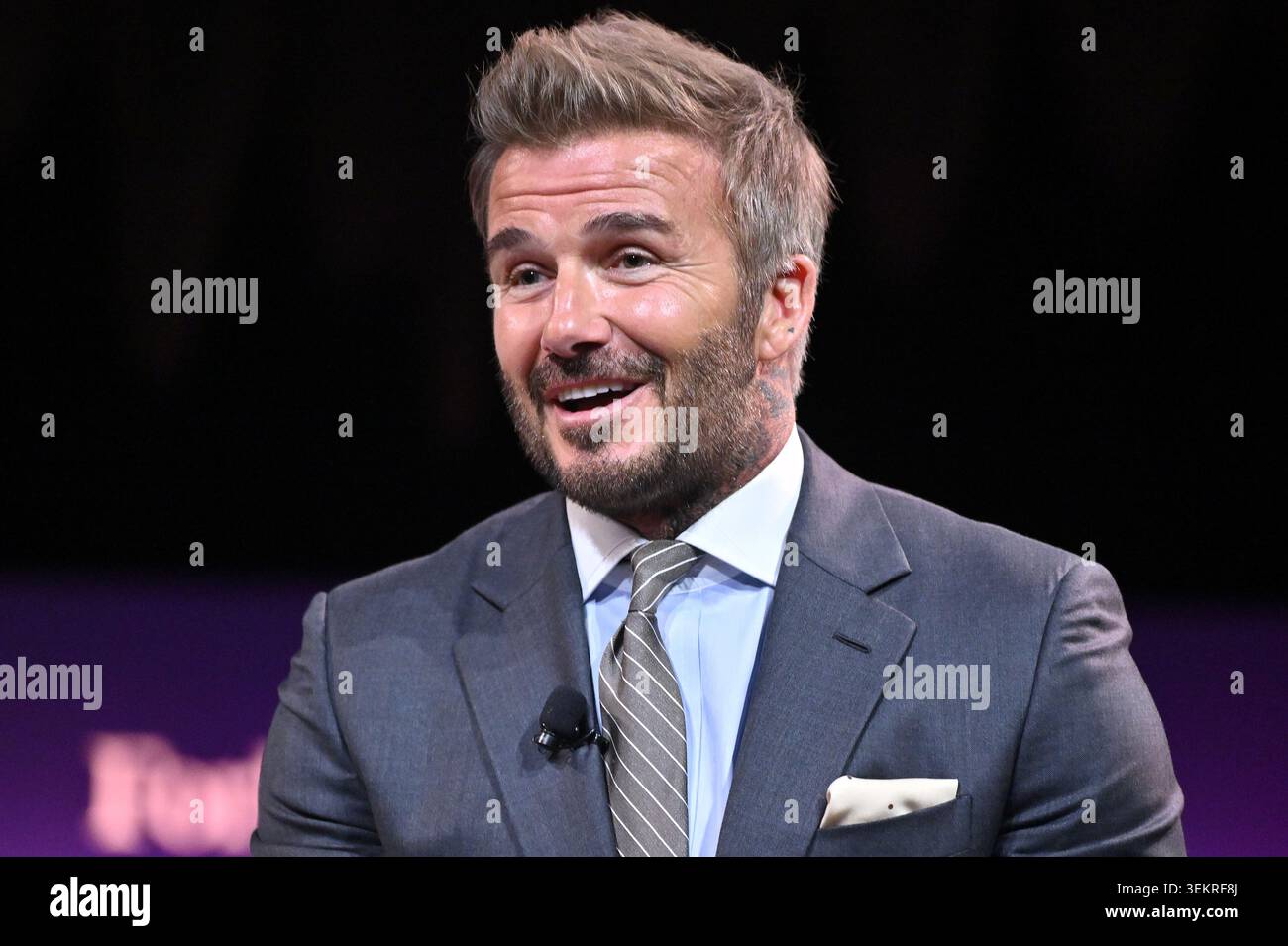 Sir David Beckham, Co-Owner Inter Miami CF, speaks at the 2026 Forbes ...