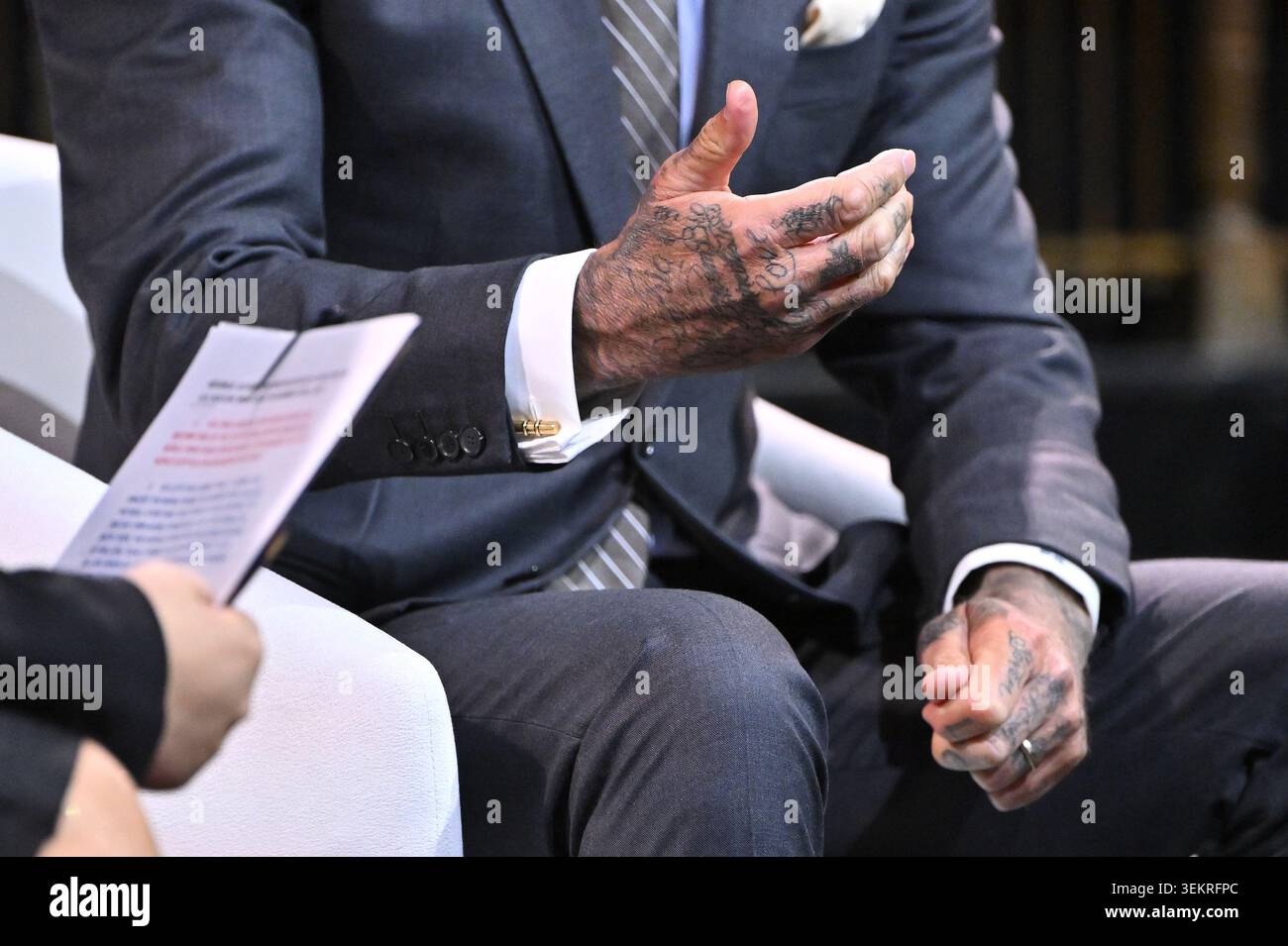 Sir David Beckham, Co-Owner Inter Miami CF, speaks at the 2026 Forbes ...