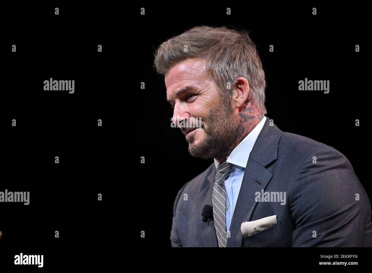 Sir David Beckham, Co-Owner Inter Miami CF, speaks at the 2026 Forbes ...