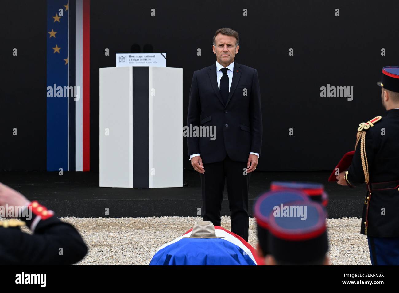 French President Emmanuel Macron - national tribute to late French ...