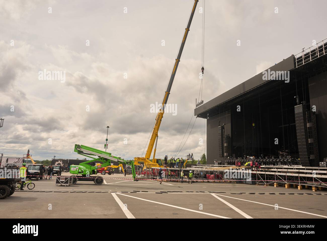 03 June 2026, Rhineland-Palatinate, Nürburg: The stages for the "Rock ...