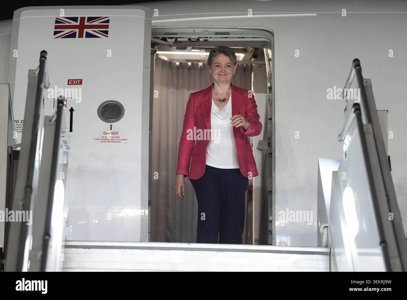 Foreign Secretary Yvette Cooper arriving in New Delhi during her trip ...