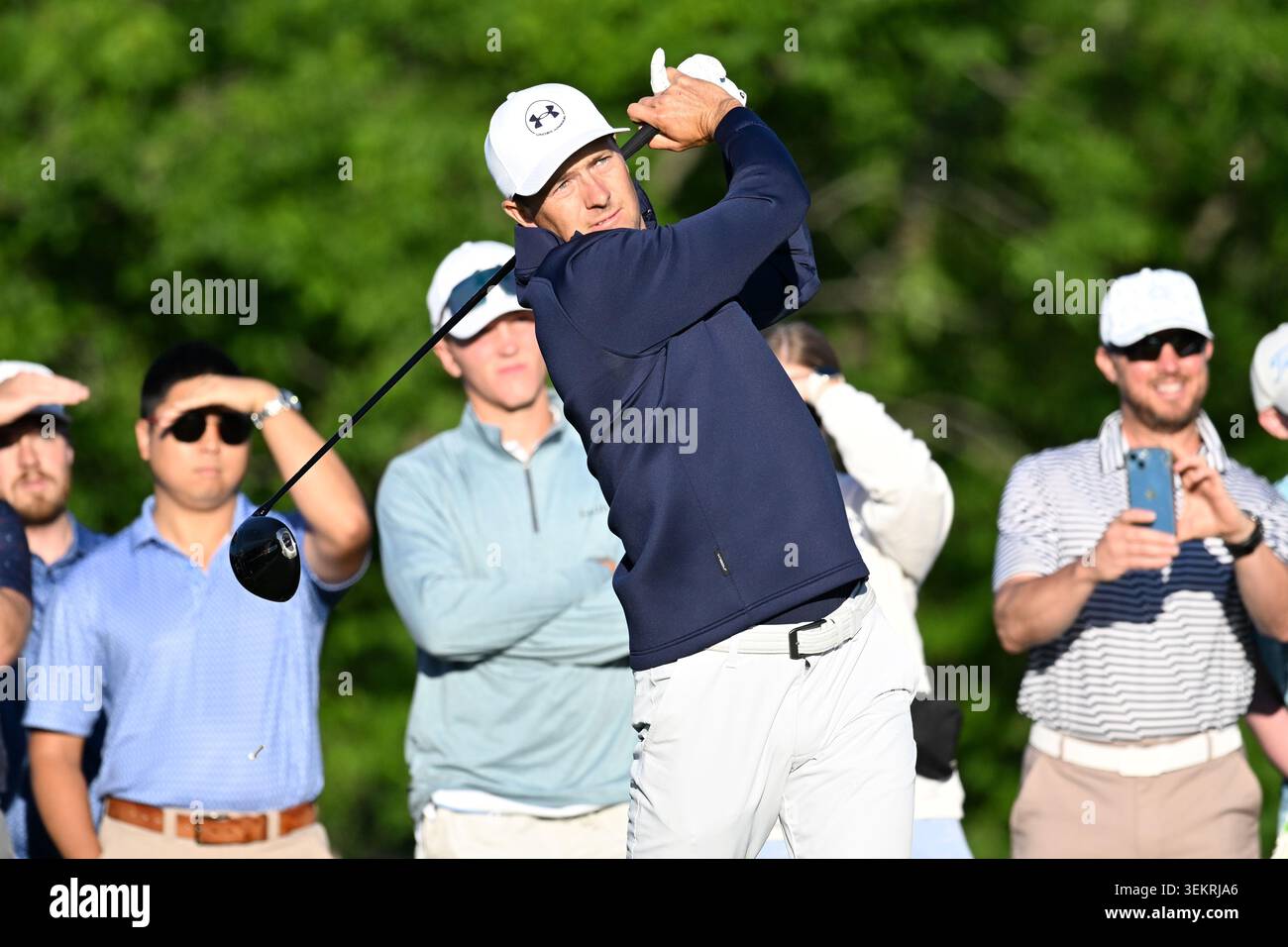 June 3, 2026: Jordan Spieth (USA) drives off the 1st tee in the Workday ...