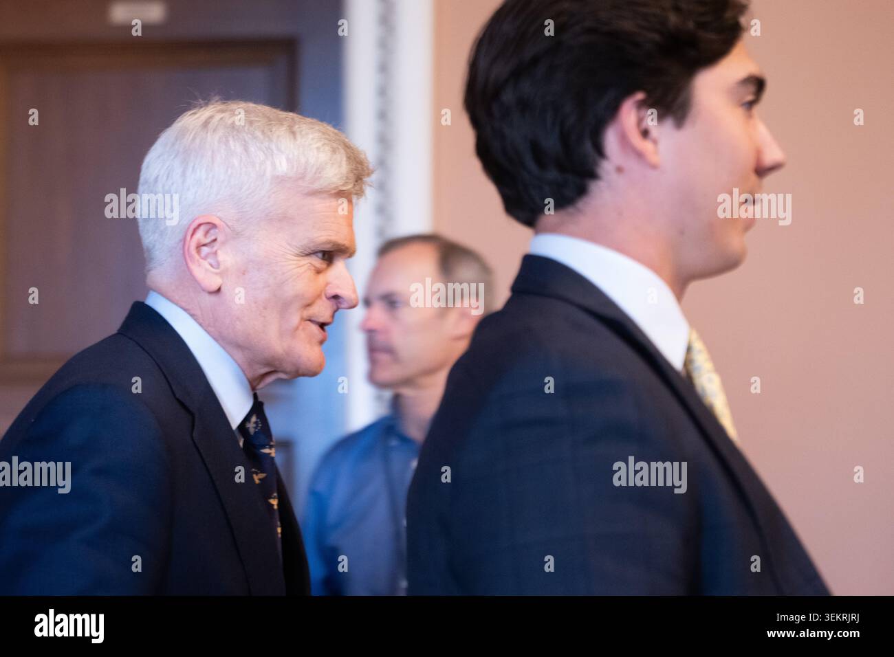 Sen. Bill Cassidy, R-La., walks through the Capitol, Wednesday, June 3 ...