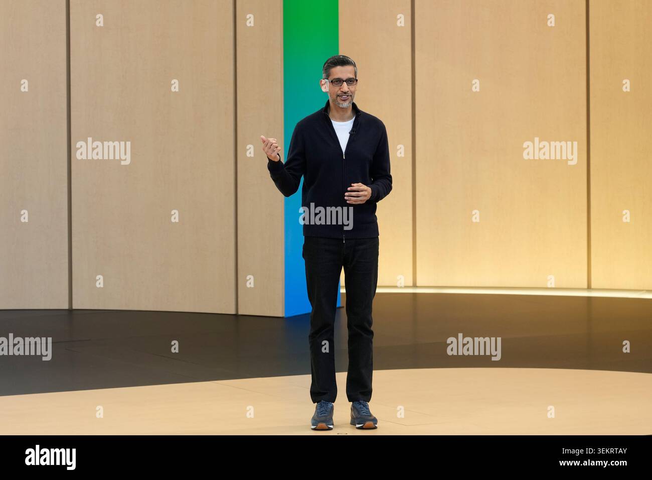 Alphabet CEO Sundar Pichai speaks at a Google I/O event in Mountain ...