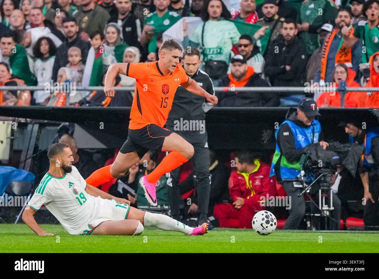 Rotterdam - Nabil Bentaleb of Algeria, Micky van de Ven of The ...