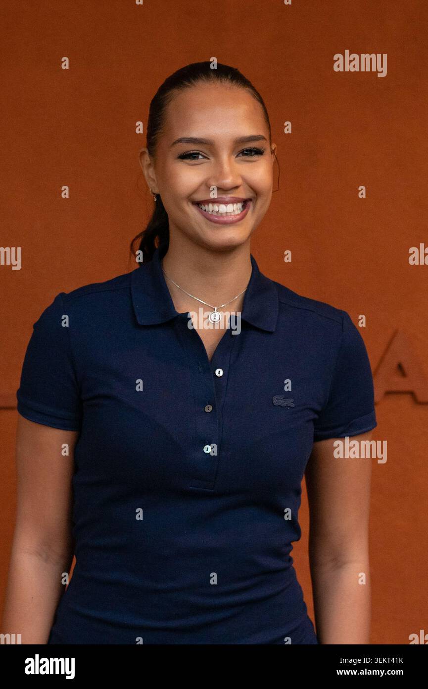 Indira Ampiot attends the 2026 French Open at Roland Garros on June 3 ...