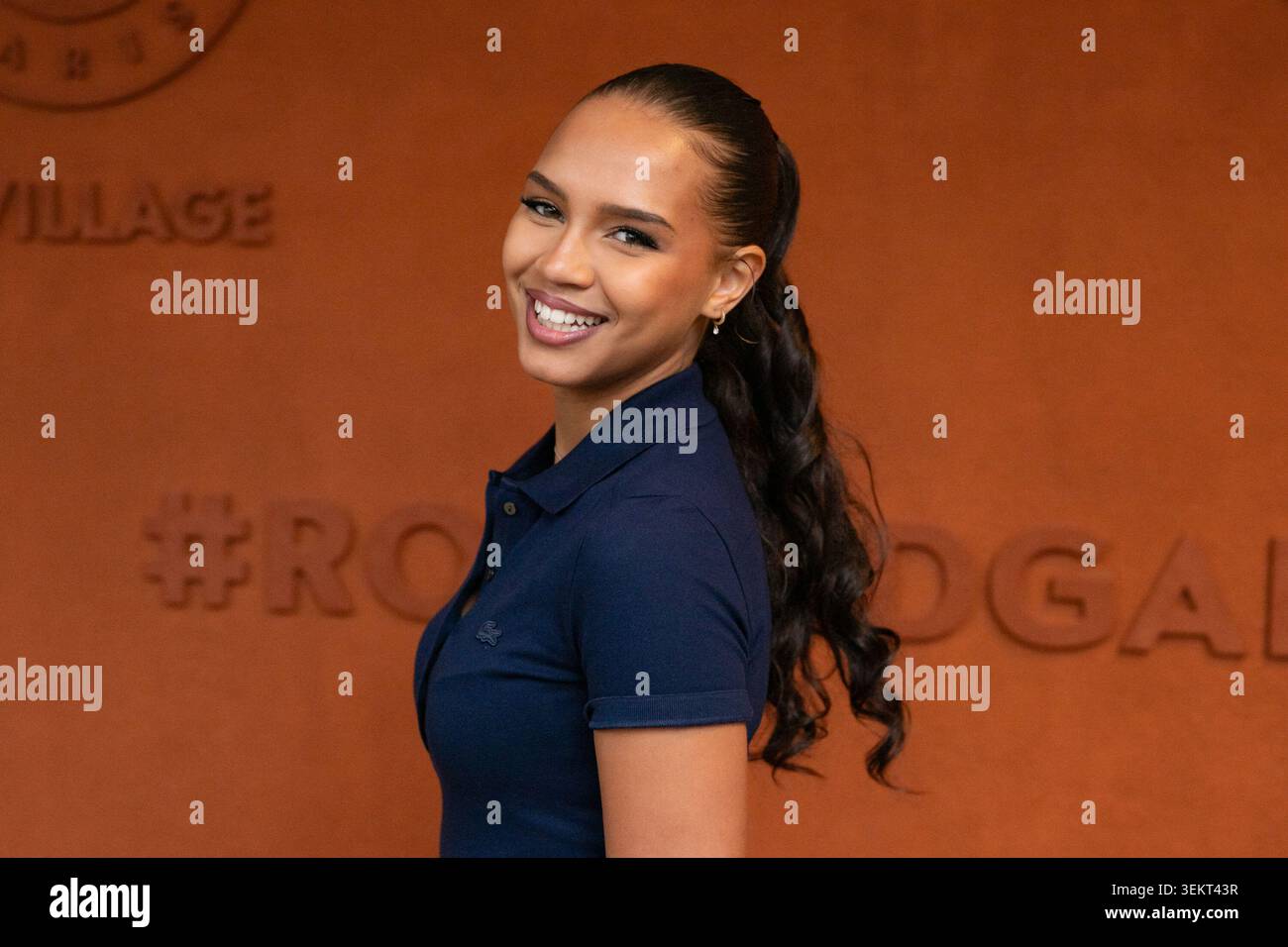 Indira Ampiot attends the 2026 French Open at Roland Garros on June 3 ...