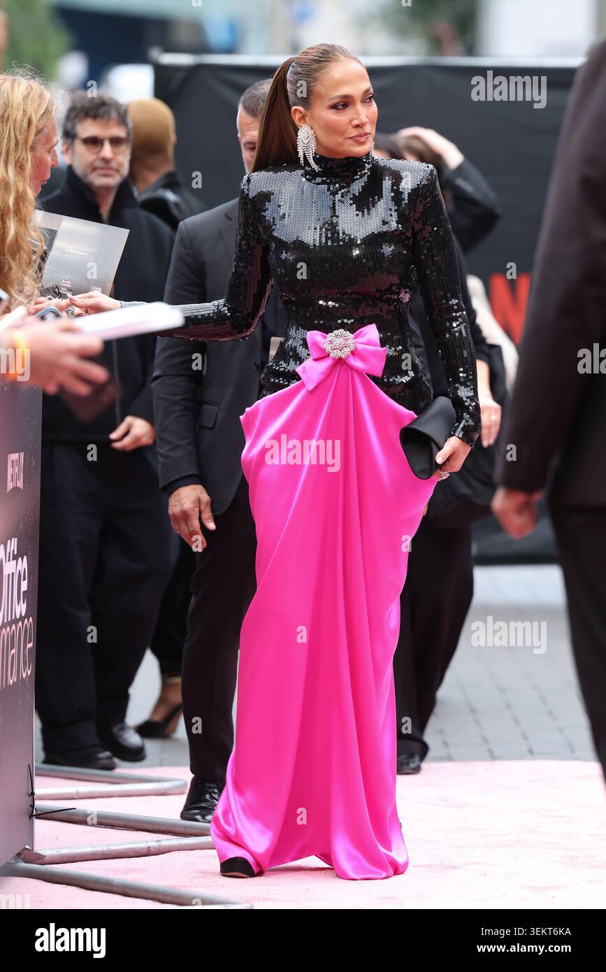Jennifer Lopez upon arrival at the premiere of the film 'Office Romance ...