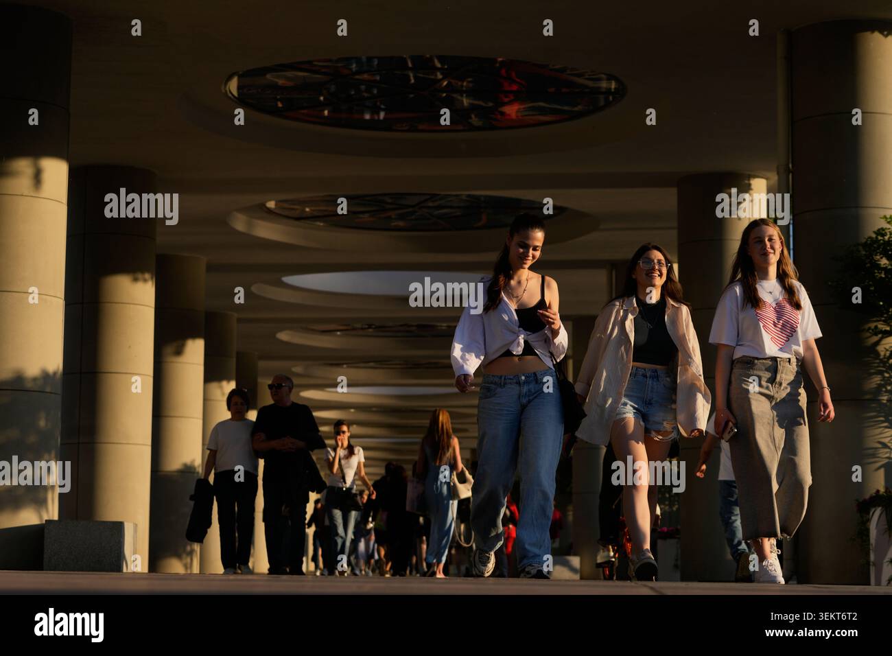 People walk at Gorky park in Moscow, Wednesday, June 3, 2026. (AP Photo ...