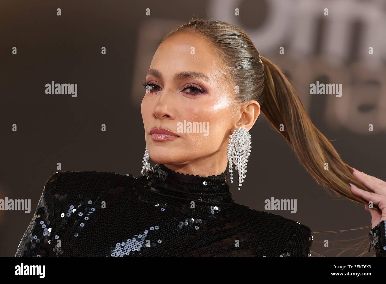 Jennifer Lopez poses for photographers upon arrival at the premiere of ...