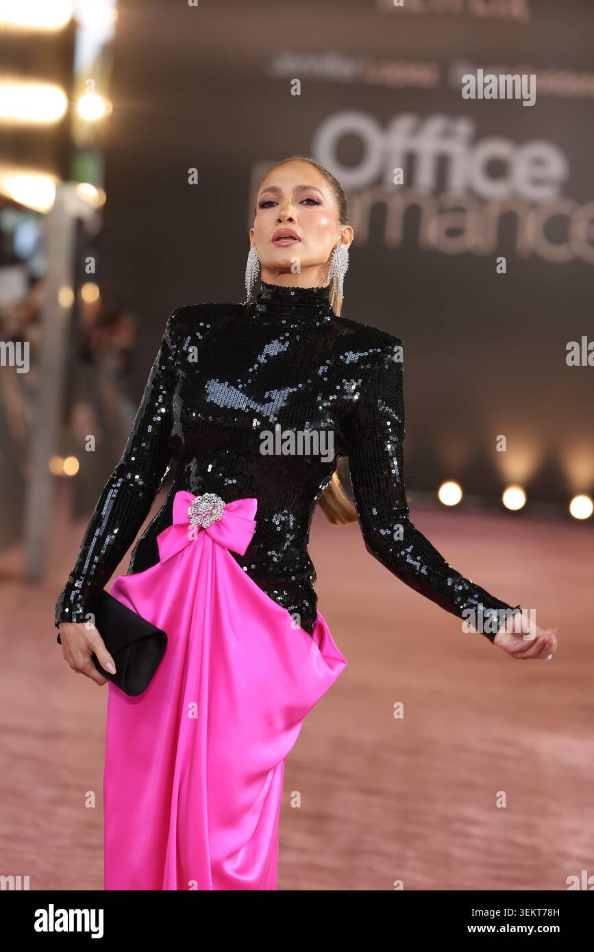 Jennifer Lopez poses for photographers upon arrival at the premiere of ...