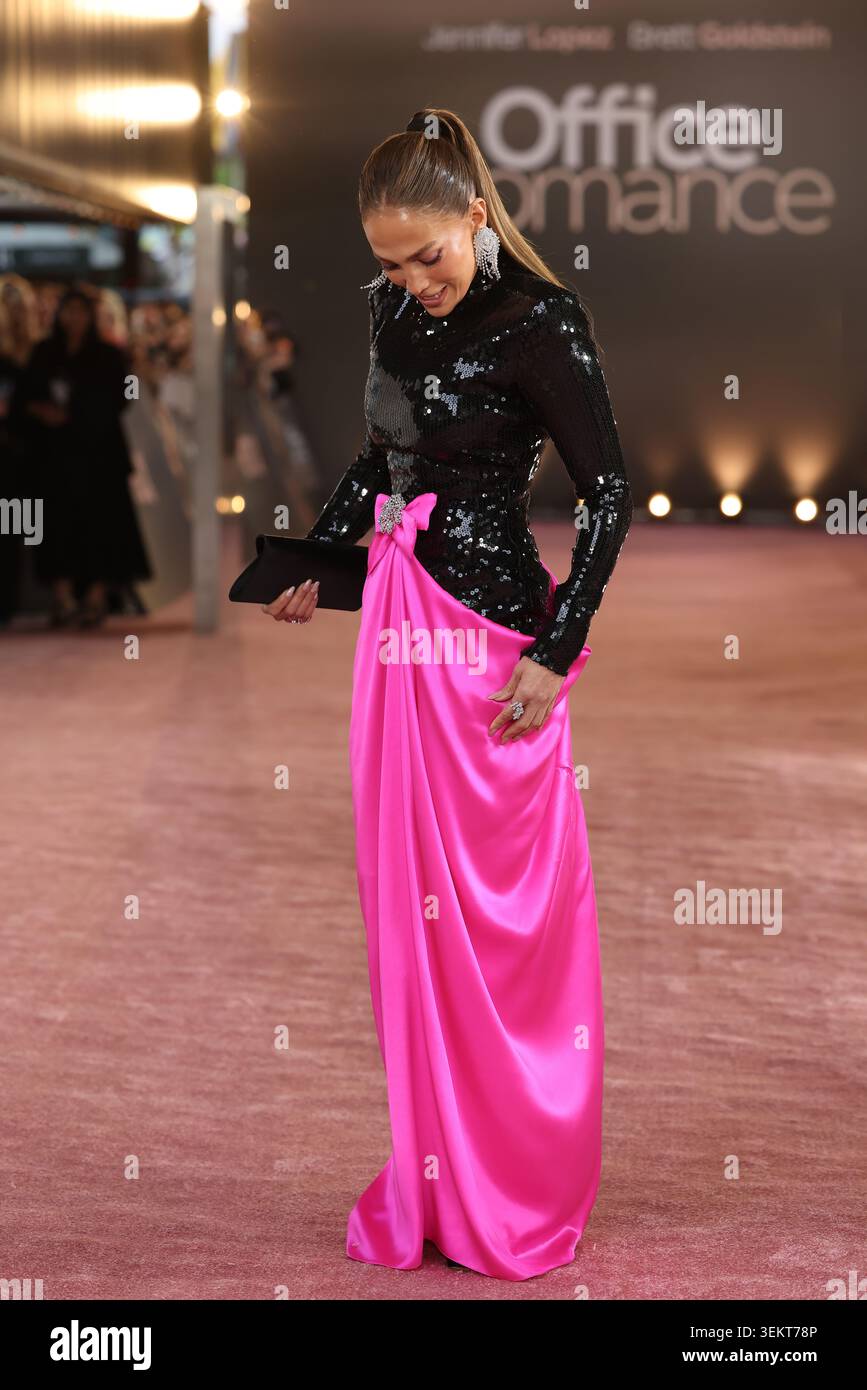 Jennifer Lopez poses for photographers upon arrival at the premiere of ...