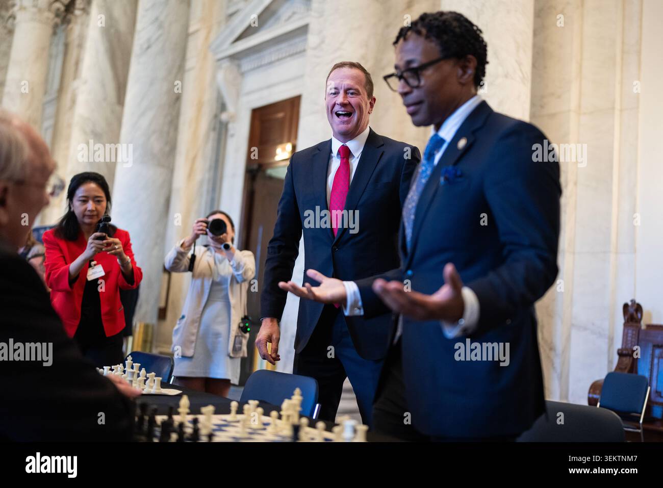 UNITED STATES - JUNE 3: Rep. Wesley Bell, D-Mo., right, and Sen. Eric ...